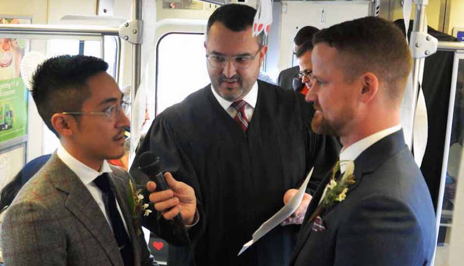 PHOTOS: Neal Santos, Andrew Olson Married on Mural Arts Love Train | G ...