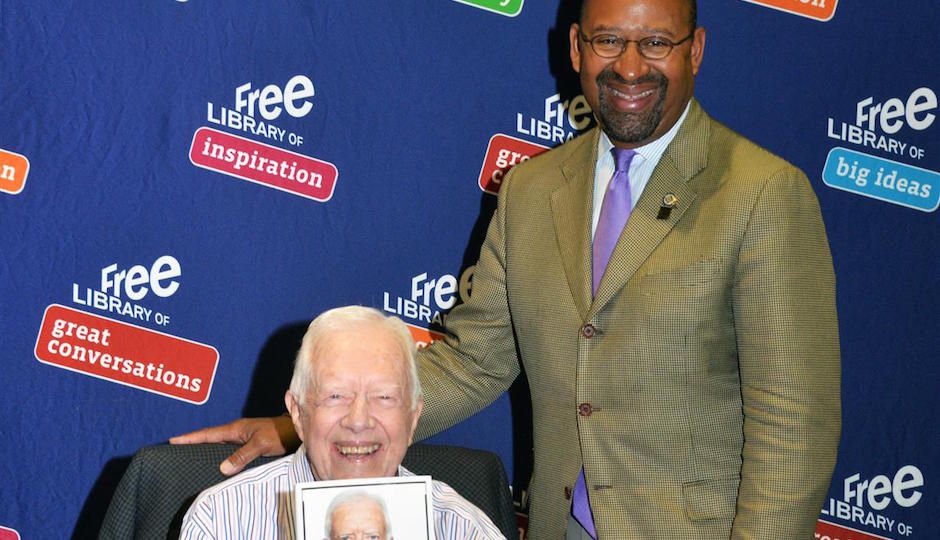 PHOTO: Mayor Nutter Poses With Jimmy Carter at the Free Library ...