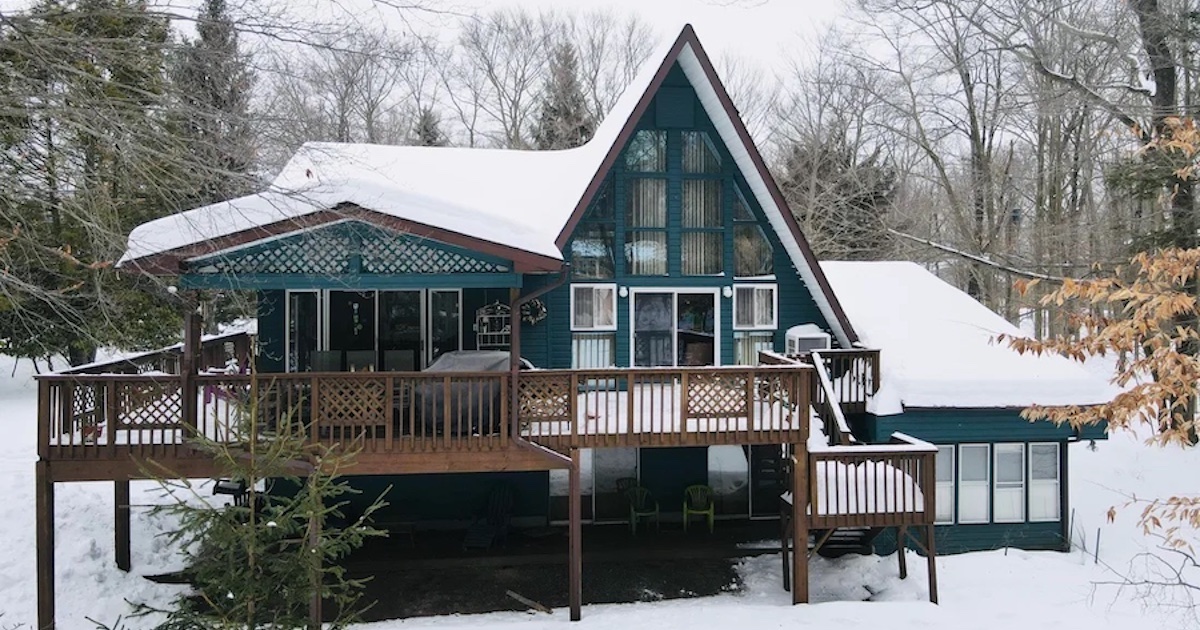 Just Listed in the Poconos: Greentown Expanded A-Frame House for Sale